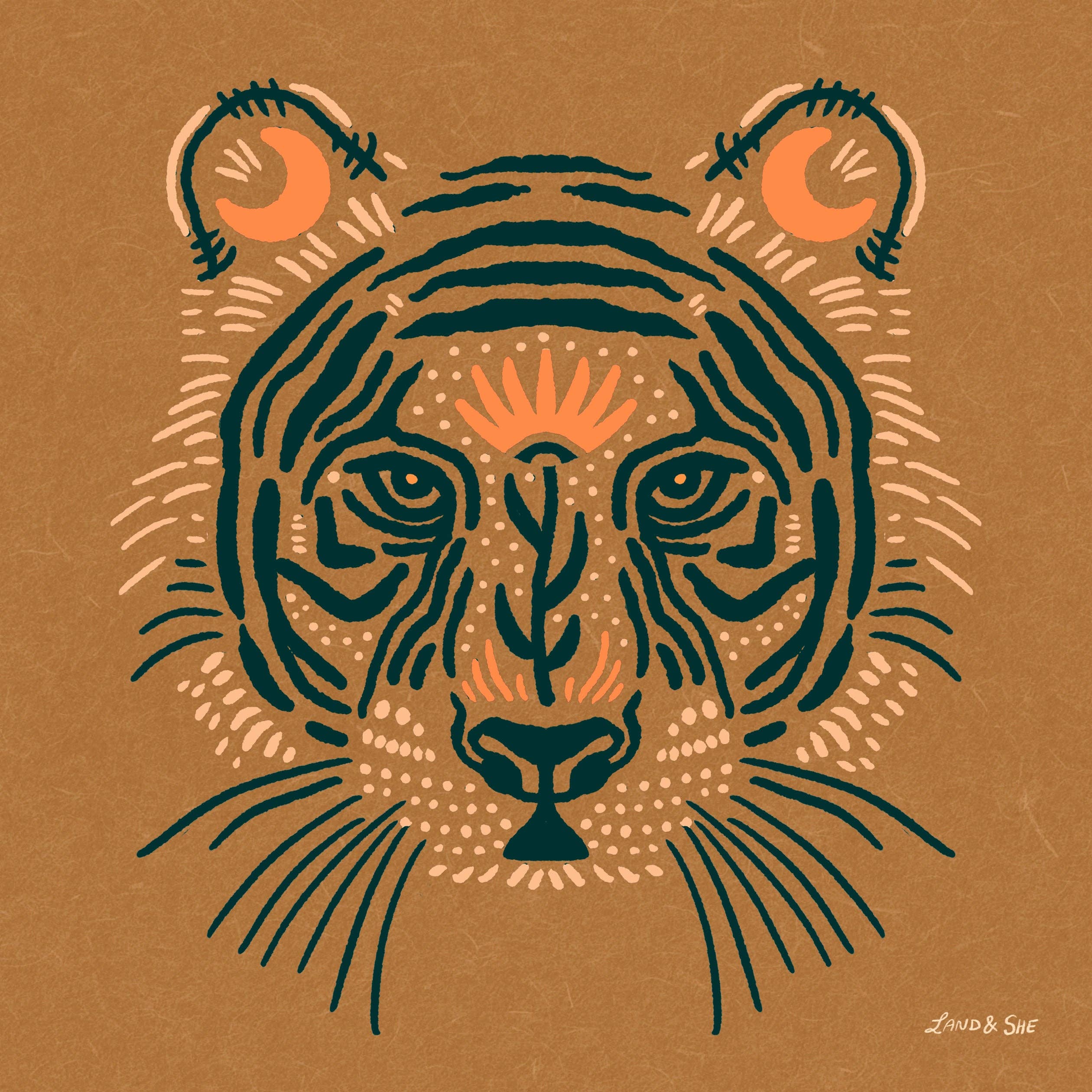 Land & She Strength and Serenity Tiger Art Print 8x8 – Wallflower Santa ...