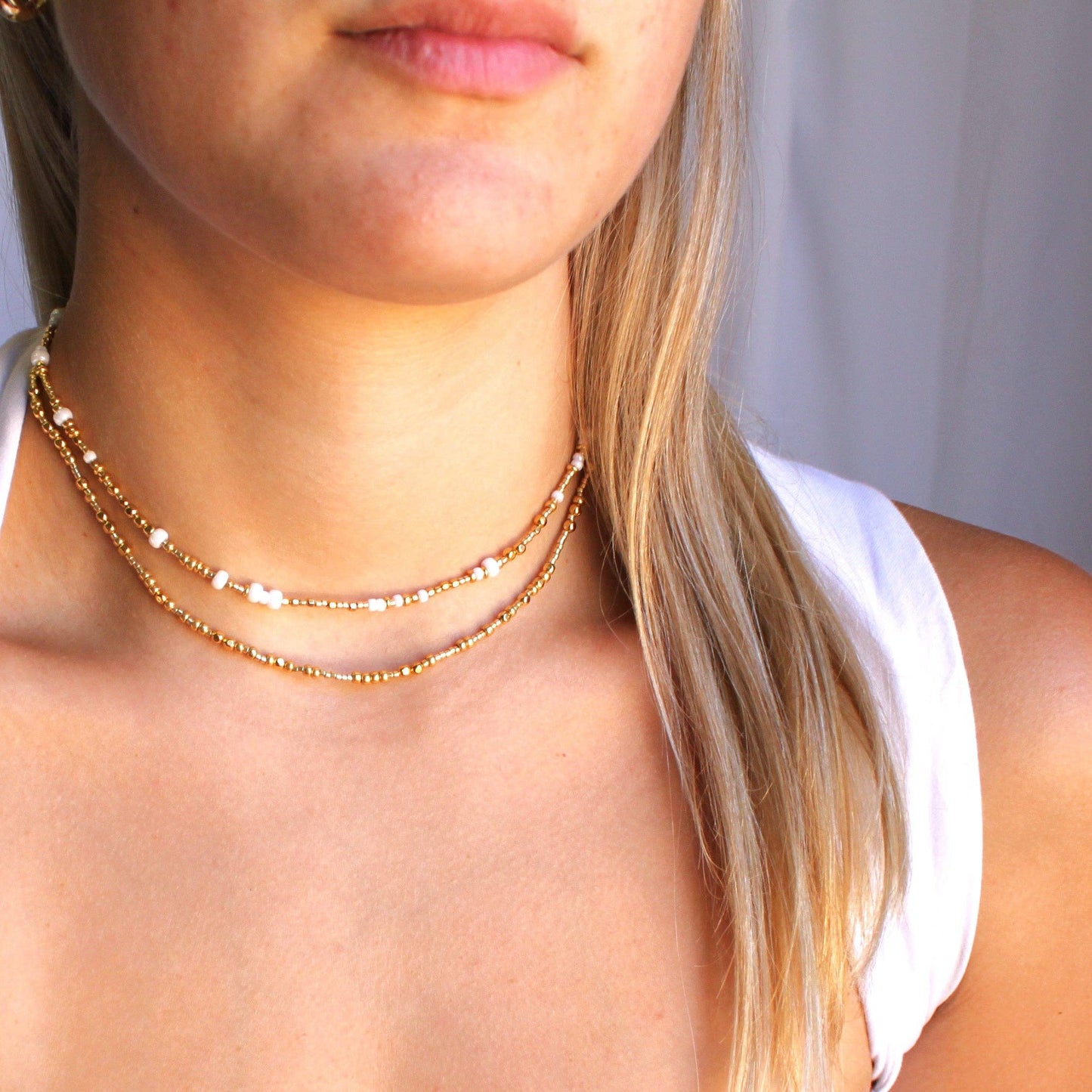 The Silver Wren • Gold & Pearl Unity Seed Bead Necklace – Wallflower ...